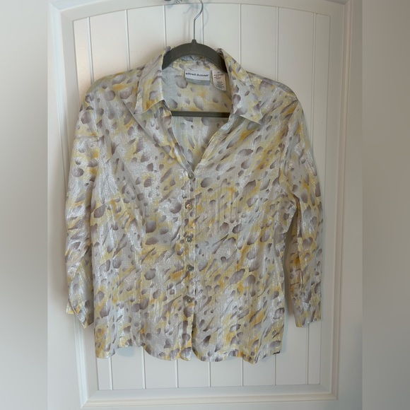Alfred Dunner | Tops | Alfred Dunner P Sparkle Button Down Blouse Shirt ...